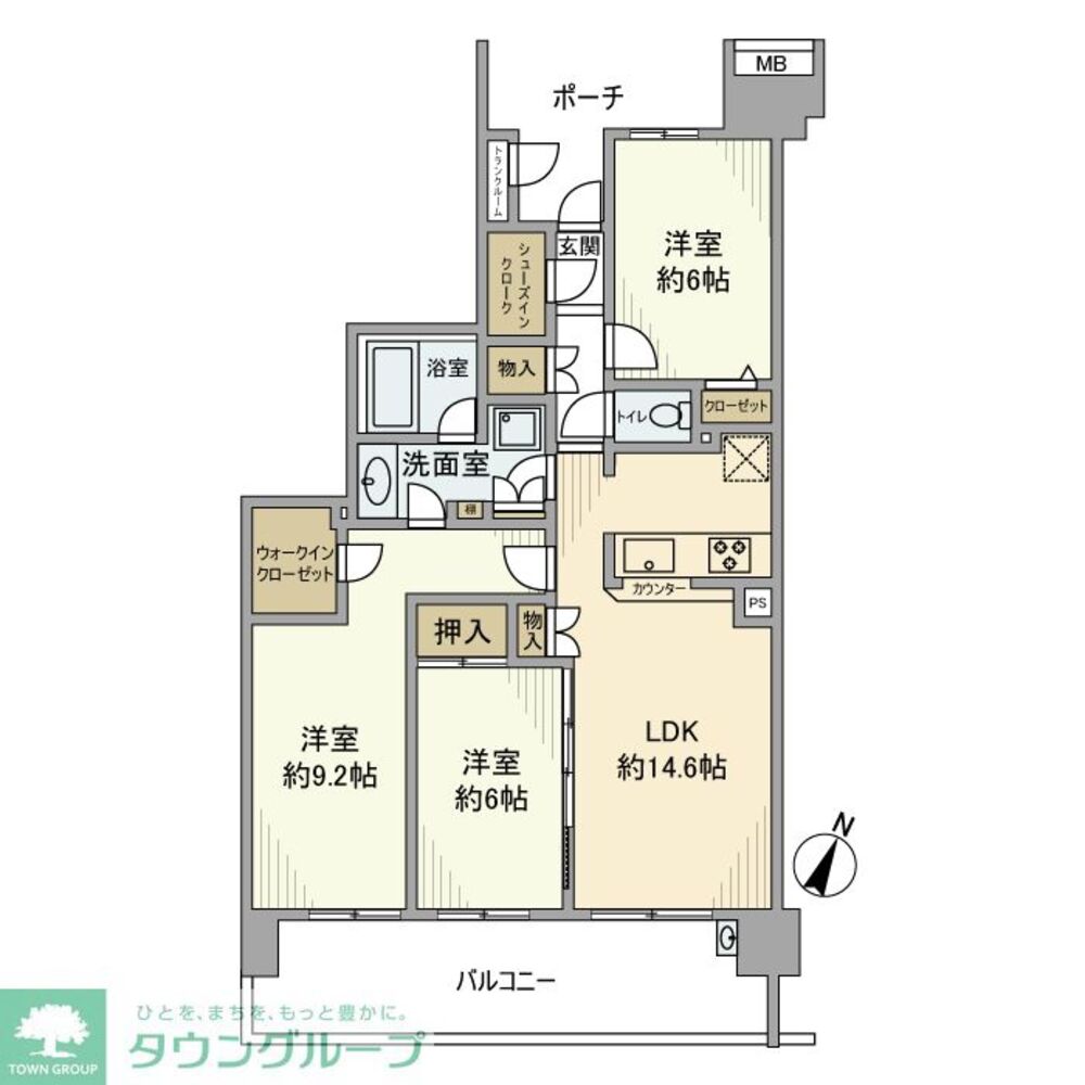 ガーデンアクシス 埼玉県さいたま市北区宮原町1丁目 (16.9万円／3LDK (洋室6 洋室6 洋室9.2 LDK14.6)／79.79㎡)｜賃貸物件(賃貸マンション・アパート・一戸建て)の ...