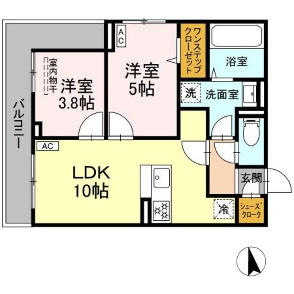 D Paina Yanokuchi 東京都稲城市矢野口 (11.5万円／2LDK (洋室3.8 洋室5 LDK10)／44.9㎡)｜賃貸物件(賃貸マンション・アパート・一戸建て)の住宅情報・お ...