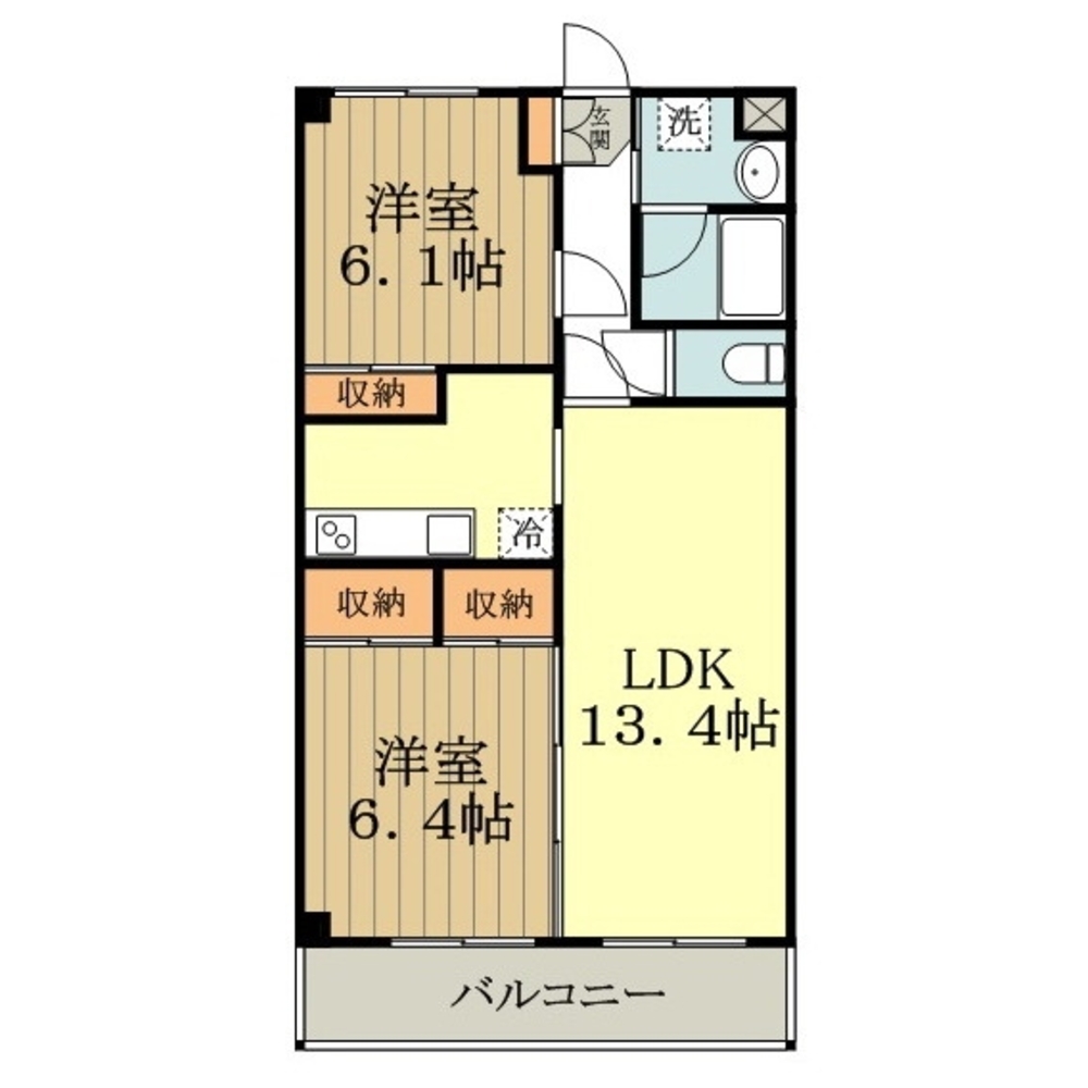 エスポアール新館 東京都小平市小川東町5丁目 (10.5万円／2LDK (洋室6.3 洋室6.4 LDK13.4)／57.82㎡)｜賃貸物件(賃貸マンション・アパート・一戸建て)の住宅情報・お ...