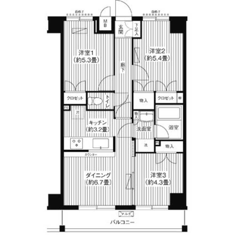 SKガーデン西葛西 東京都江戸川区西葛西4丁目 (15万円／3LDK (洋室4.3 洋室5.3 洋室5.4 LDK10)／55.33㎡)｜賃貸物件(賃貸マンション・アパート・一戸建て)の住宅 ...