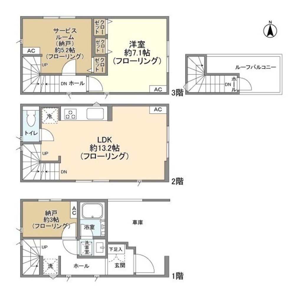 Kolet武蔵新城＃04 神奈川県川崎市中原区新城4丁目 (19.6万円／1SLDK (洋室7.1 LDK13.2 納戸3 納戸5.2)／68.33㎡)｜賃貸物件(賃貸マンション・アパート ...