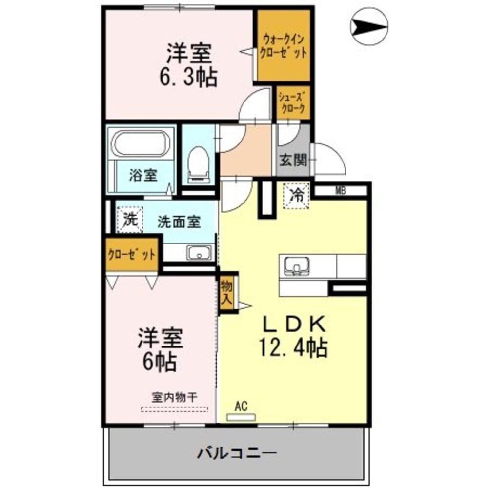 D-room笹丘 福岡県福岡市中央区笹丘1丁目 (10.8万円／2LDK (洋室6.1 洋室6.3 LDK12.4)／58.37㎡)｜賃貸物件(賃貸マンション・アパート・一戸建て)の住宅情報 ...