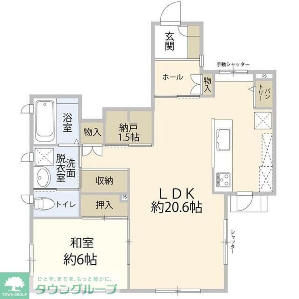 茅ヶ崎市浜竹3丁目戸建1F(0004994) 神奈川県茅ヶ崎市浜竹3丁目 (18万円／1LDK (和室6 LDK20.6)／61.82㎡)｜賃貸物件(賃貸マンション・アパート・一戸建て)の住宅 ...