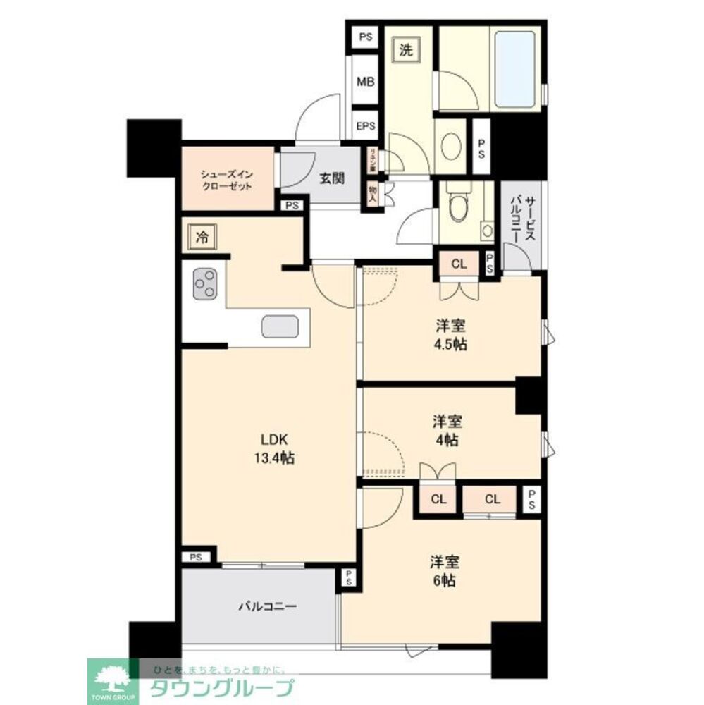 レフィール日本橋馬喰町 東京都中央区日本橋馬喰町1丁目 (33万円／3LDK (洋室4 洋室4.5 洋室6 LDK13.4)／66.09㎡)｜賃貸物件(賃貸マンション・アパート・一戸建て)の ...