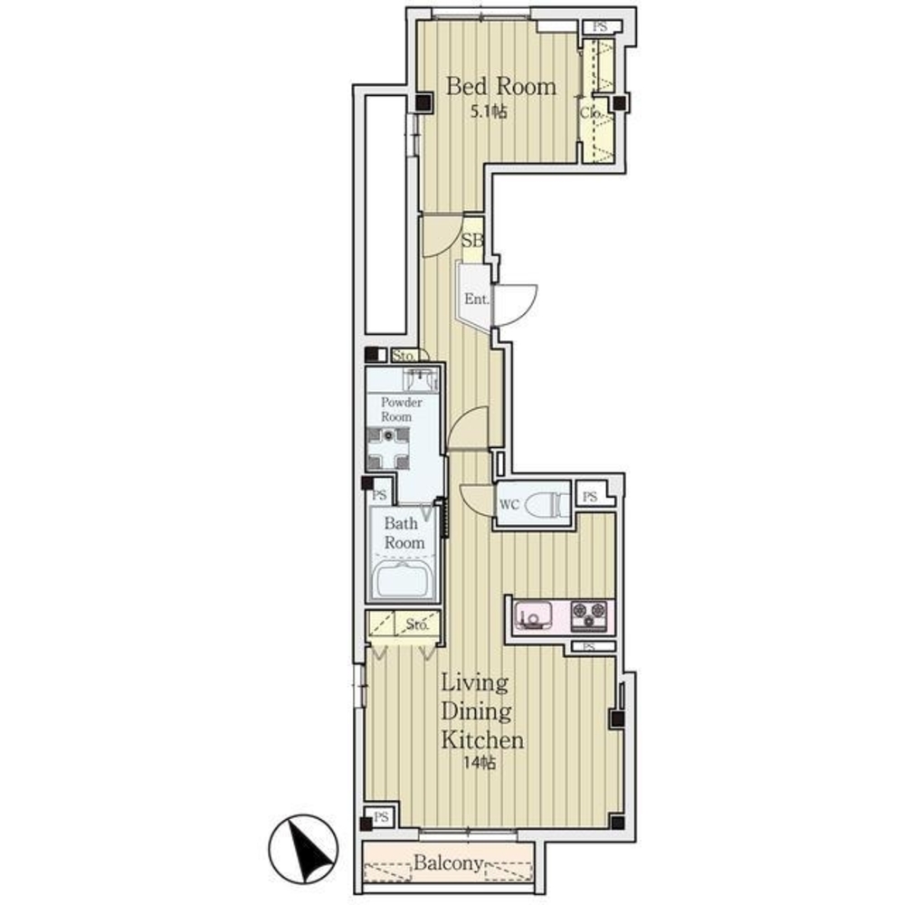 ラフィーヌ中野 東京都中野区新井2丁目 (16.6万円／1LDK (洋室5.1 LDK14)／48.93㎡)｜賃貸物件(賃貸マンション・アパート・一戸建て)の住宅情報・お部屋探しならYahoo!不動産