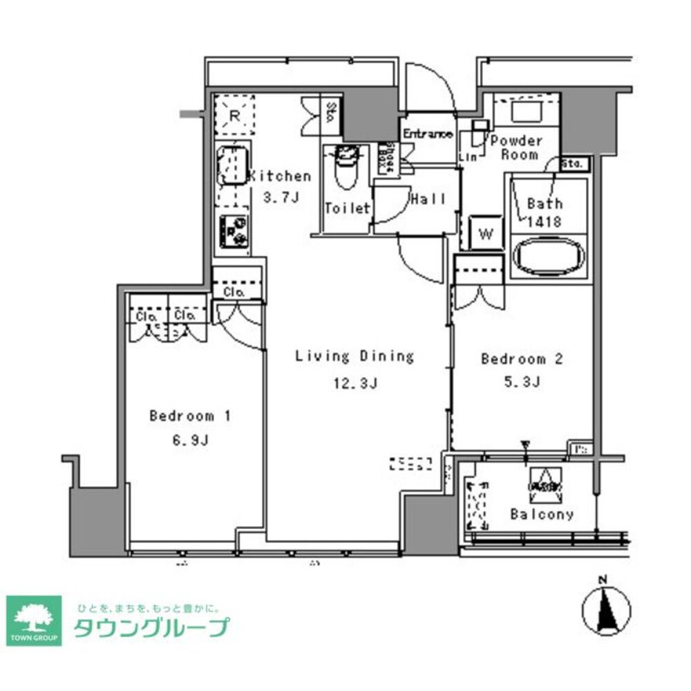 White Tower Hamamatsucho 東京都港区浜松町1丁目 (34.4万円／2LDK／62.53㎡)｜賃貸物件(賃貸マンション・アパート・一戸建て)の住宅情報・お部屋探しなら ...