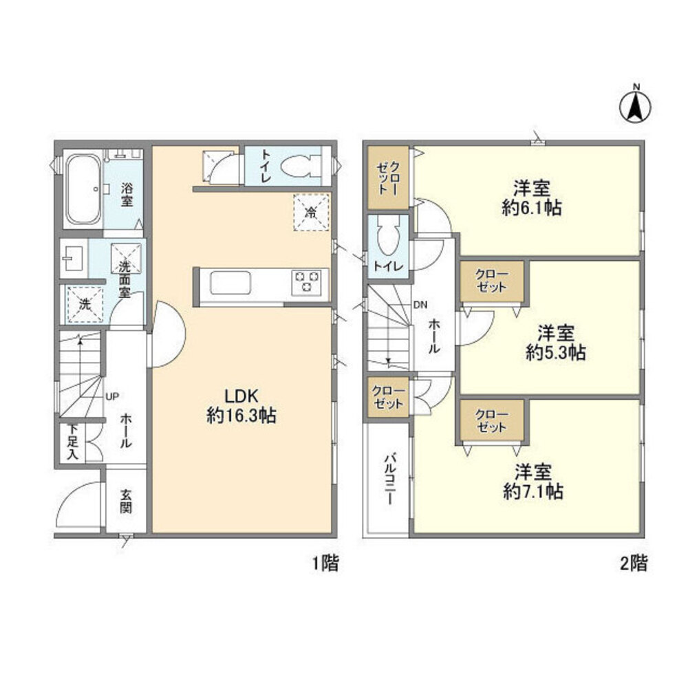 Kolet平塚 神奈川県平塚市袖ケ浜 (18.6万円／3LDK (洋室5.3 洋室6.1 洋室7.1 LDK16.3)／81.15㎡)｜賃貸物件(賃貸マンション・アパート・一戸建て)の住宅情報 ...