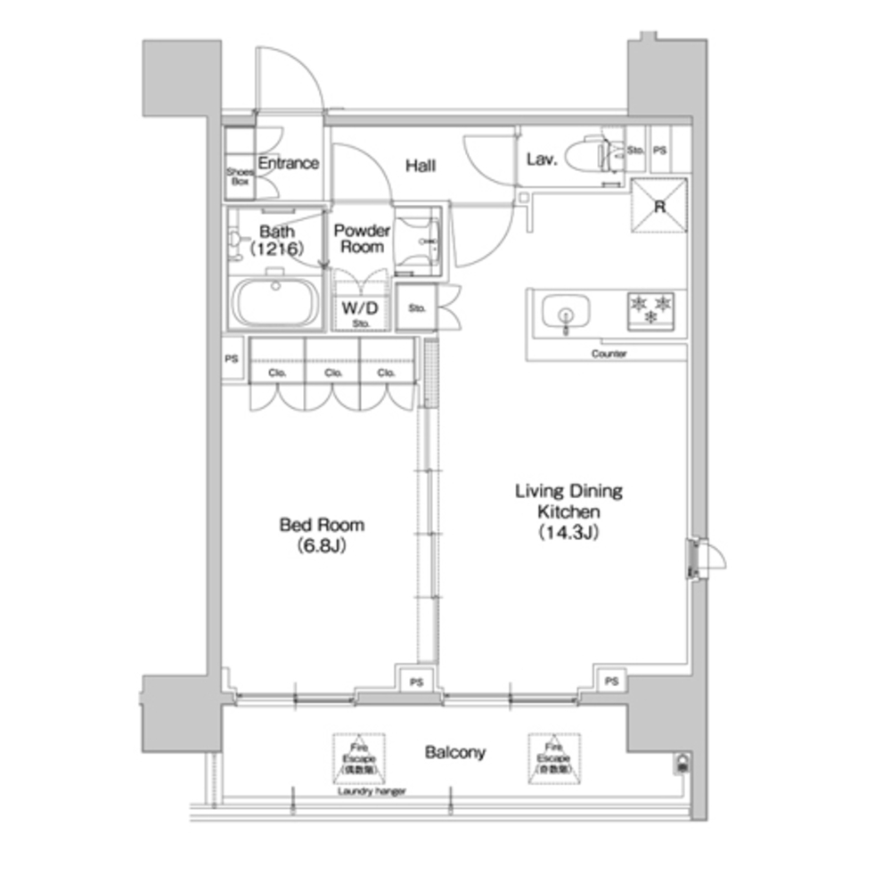 コンフォリア品川EAST 東京都品川区北品川1丁目 (22.1万円／1LDK (洋室6.8 LDK14.3)／47.27㎡)｜賃貸物件(賃貸マンション・アパート・一戸建て)の住宅情報・お ...
