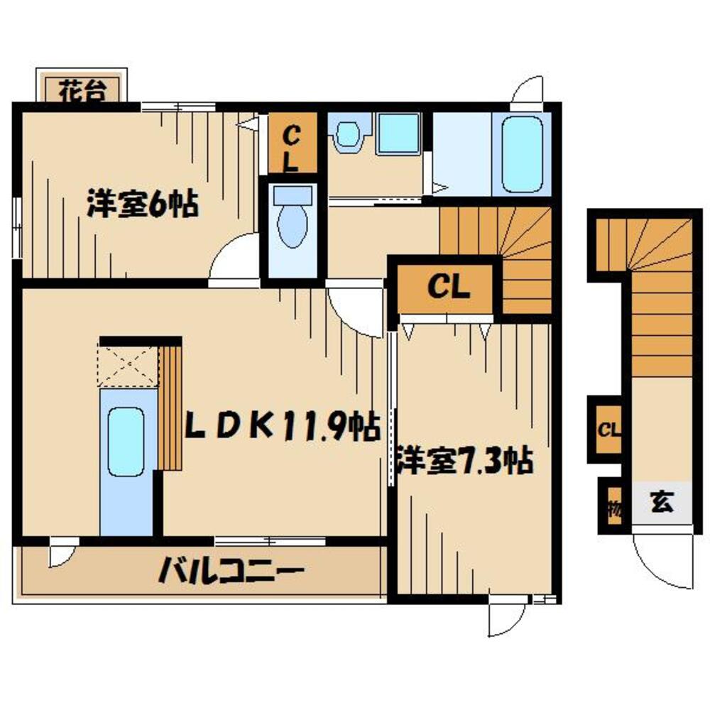 グラン・テールI 東京都町田市山崎町 (7.5万円／2LDK (洋室6 洋室7.3 LDK11.9)／57.64㎡)｜賃貸物件(賃貸マンション・アパート・一戸建て)の住宅情報・お部屋探しなら ...