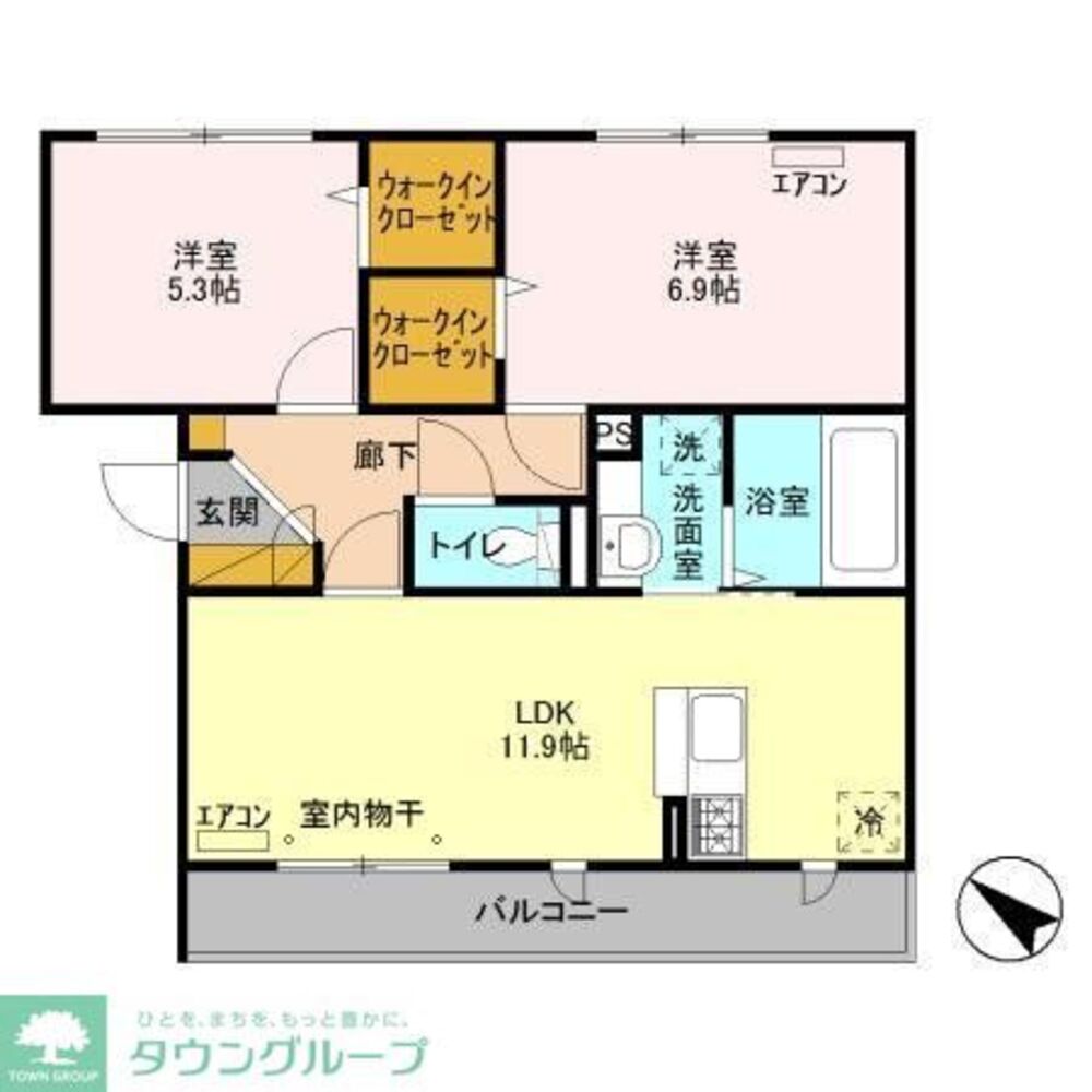 エムワイハイツ 千葉県流山市南流山2丁目 (13.9万円／2LDK (洋室5.3 洋室6.9 LDK11.9)／57.38㎡)｜賃貸物件(賃貸マンション・アパート・一戸建て)の住宅情報・お ...