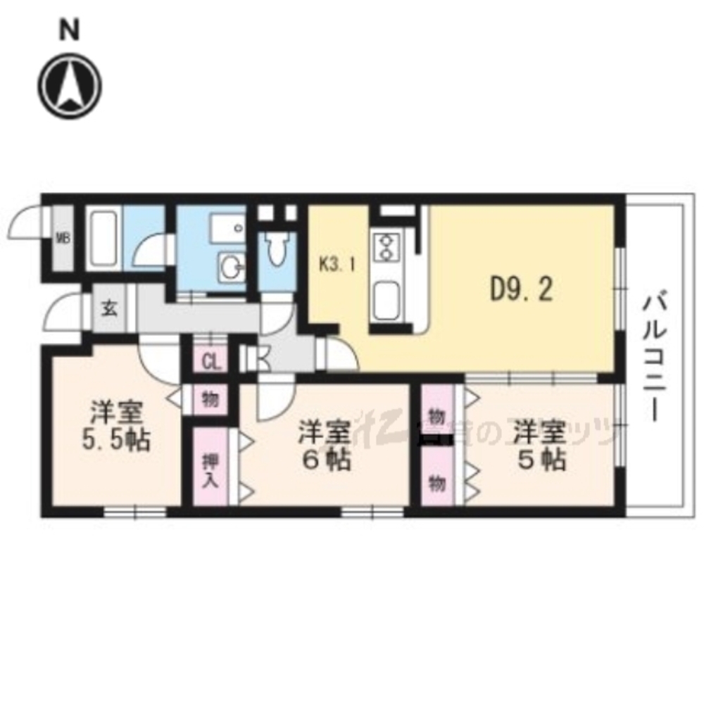 グリーンクローバー 大阪府高槻市津之江北町 (7.9万円／3DK／65.69㎡)｜賃貸物件(賃貸マンション・アパート・一戸建て)の住宅情報・お部屋探しならYahoo!不動産