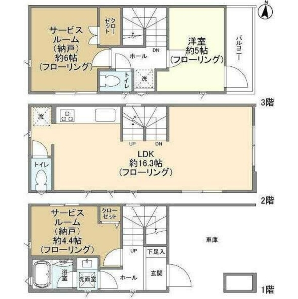 Kolet綱島＃07 神奈川県横浜市港北区綱島西4丁目 (23.1万円／1SLDK (洋室5 LDK16.3 納戸4.4 納戸6)／75.29㎡)｜賃貸物件(賃貸マンション・アパート・一戸建て ...