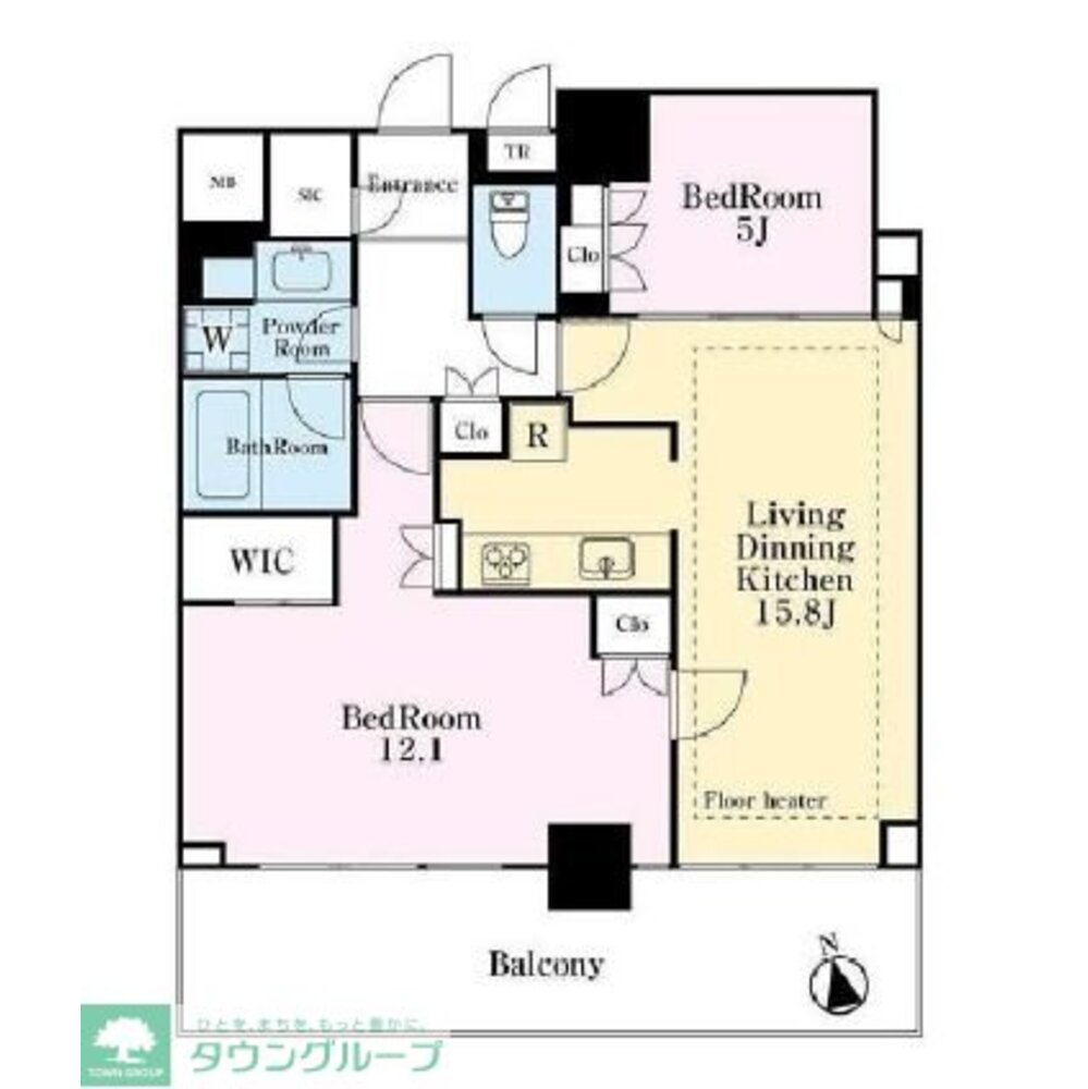 中央本線（JR東日本） 八王子駅 地上41階建て 築15年 東京都八王子市子安町4丁目 (29.5万円／2LDK (洋室5 洋室12.1 LDK15.8)／73.38㎡)｜賃貸物件(賃貸 ...