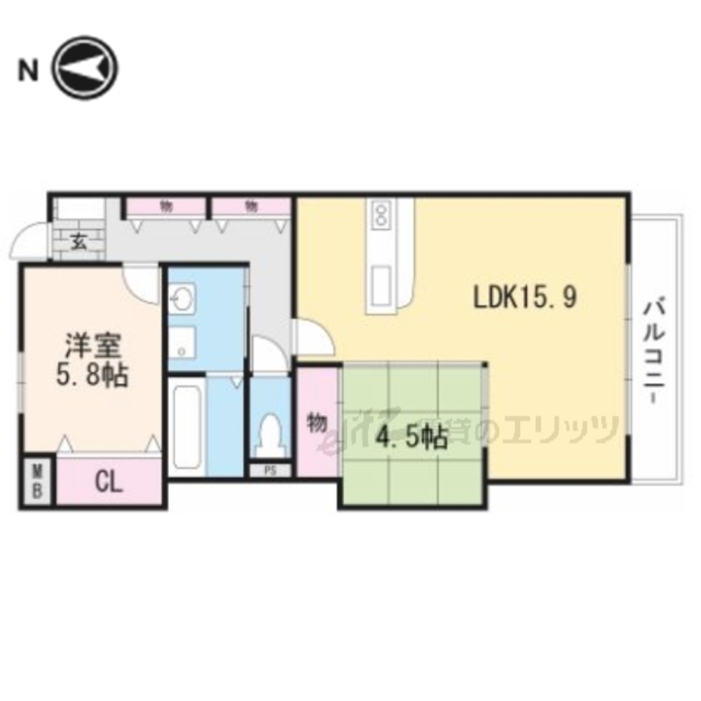 HIGHT-FIVE ZONE 大阪府高槻市大蔵司2丁目 (9.3万円／2LDK (和室4.5 洋室5.8 LDK15.9)／63.82㎡)｜賃貸物件(賃貸マンション・アパート・一戸建て)の ...
