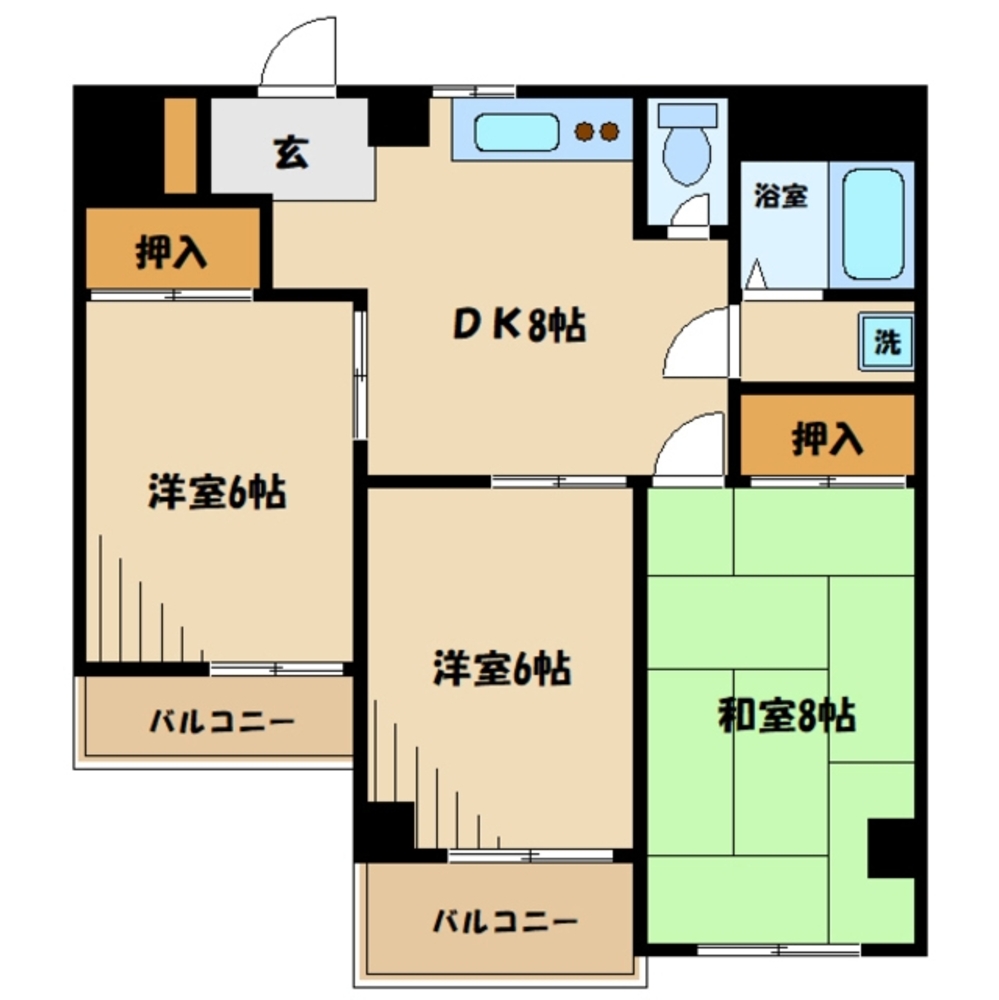 ニックハイム調布 東京都調布市小島町1丁目 (12万円／3LDK (和室7.5 洋室6 洋室6.5 LDK8)／57.22㎡)｜賃貸物件(賃貸マンション・アパート・一戸建て)の住宅情報・お ...