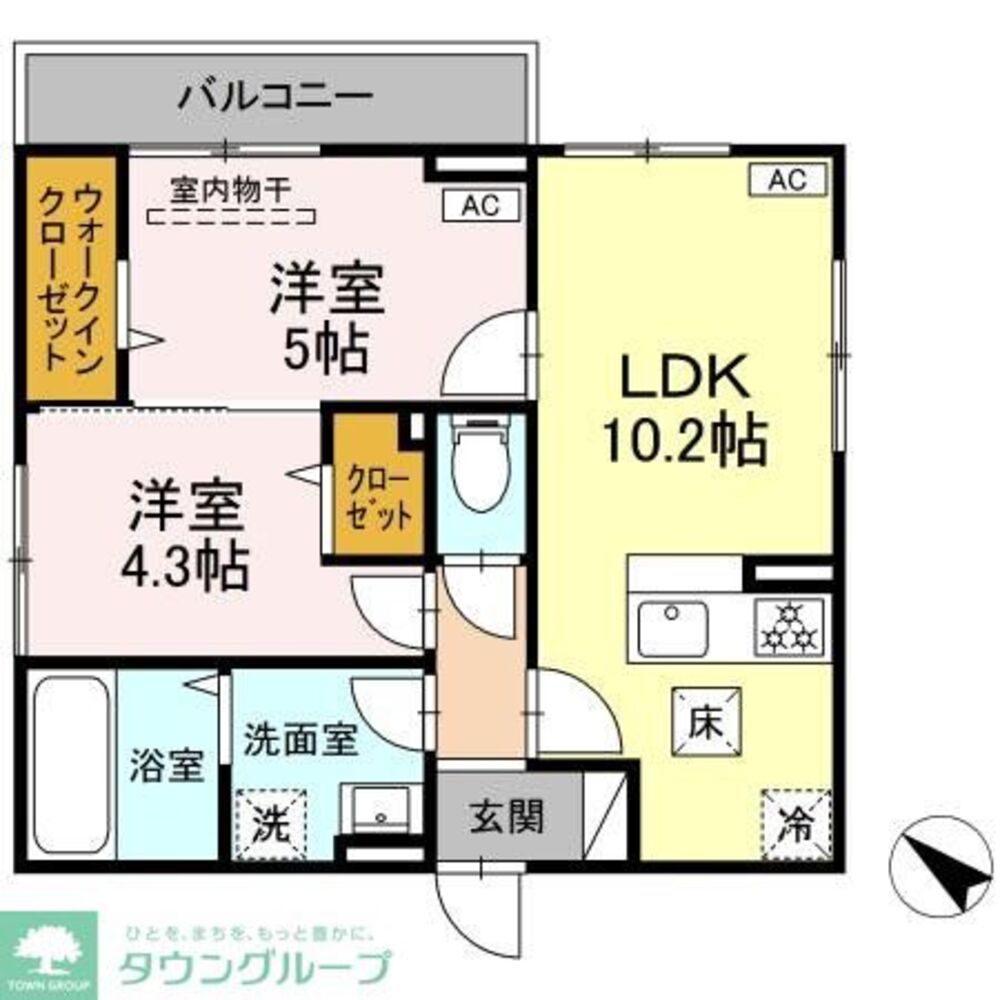 D Paina 菅馬場2A 神奈川県川崎市多摩区菅馬場2丁目 (11.2万円／2LDK (洋室4.3 洋室5 LDK10.2)／47.13㎡)｜賃貸物件(賃貸マンション・アパート・一戸建て)の ...