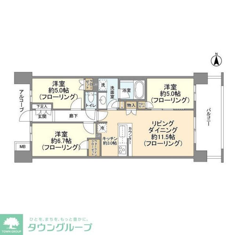 ザ・レジデンス津田沼奏の杜 ディーセントレジデンス 千葉県習志野市奏の杜2丁目 (18.8万円／3LDK (洋室5 洋室5 洋室6.7 LD11.5 K3)／67.54㎡)｜賃貸物件(賃貸 ...