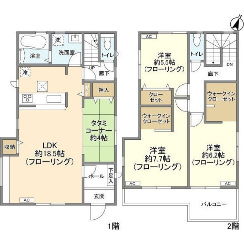 Kolet青梅木野下 東京都青梅市木野下1丁目 (15.5万円／3LDK (洋室5.5 洋室6.2 洋室7.7 LDK18.5)／105.16㎡)｜賃貸物件(賃貸マンション・アパート・一戸建て ...
