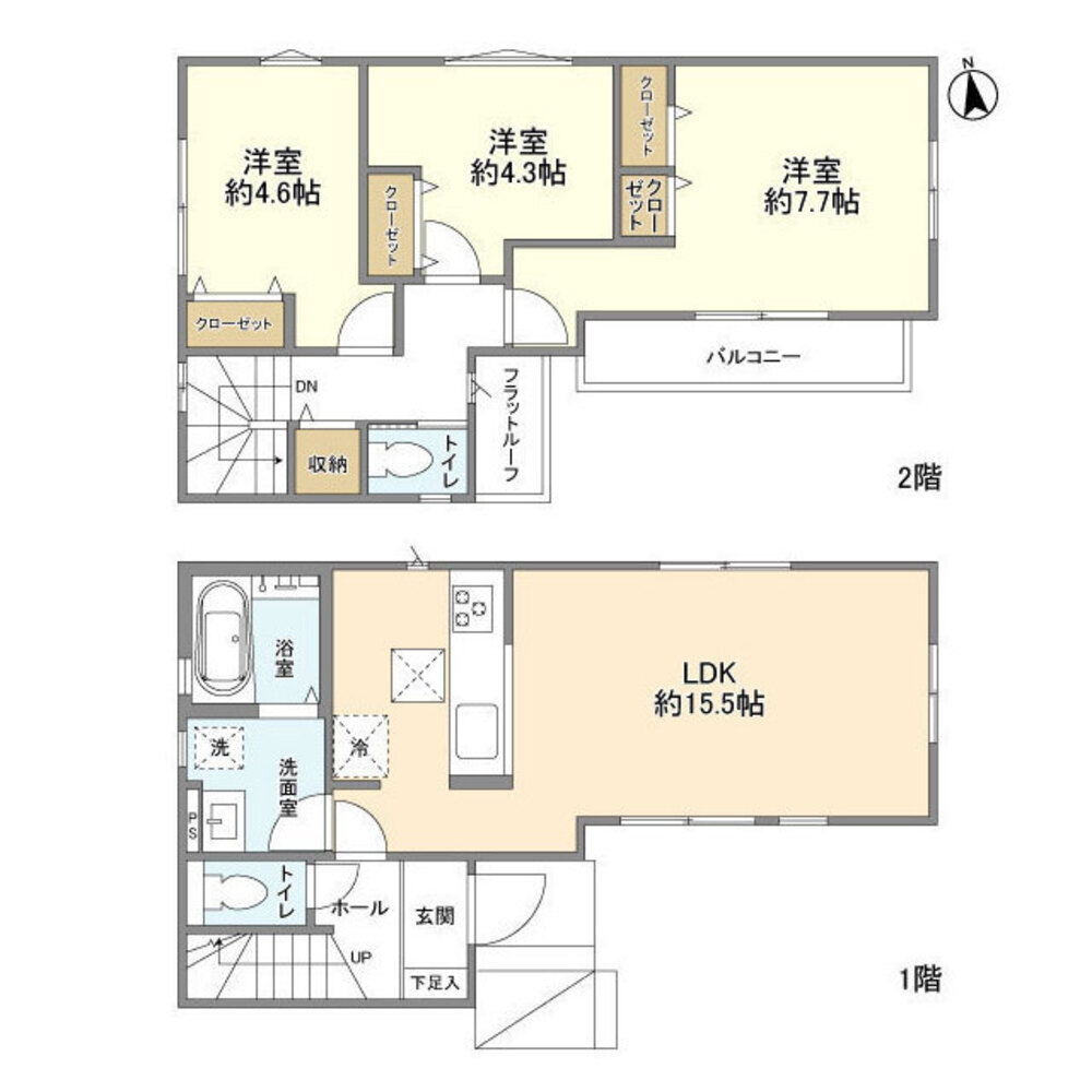 Kolet千葉長作台＃05 千葉県千葉市花見川区長作台2丁目 (14.3万円／3LDK (洋室4.3 洋室4.6 洋室7.7 LDK15.5)／78㎡)｜賃貸物件(賃貸マンション・アパート ...