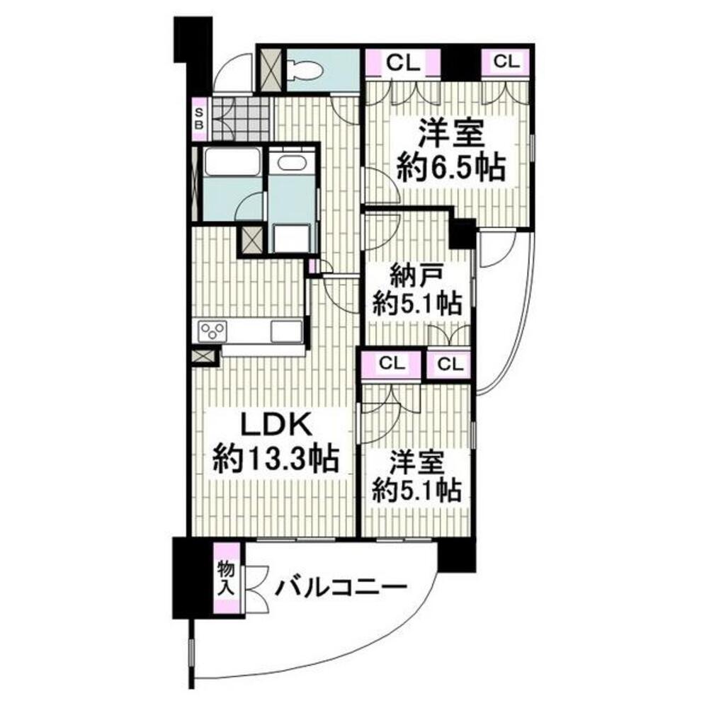 キャメロット上永谷 神奈川県横浜市港南区丸山台1丁目 (12.9万円／2SLDK (洋室5.1 洋室6.5 LDK13.3)／66.03㎡)｜賃貸物件(賃貸マンション・アパート・一戸建て)の ...