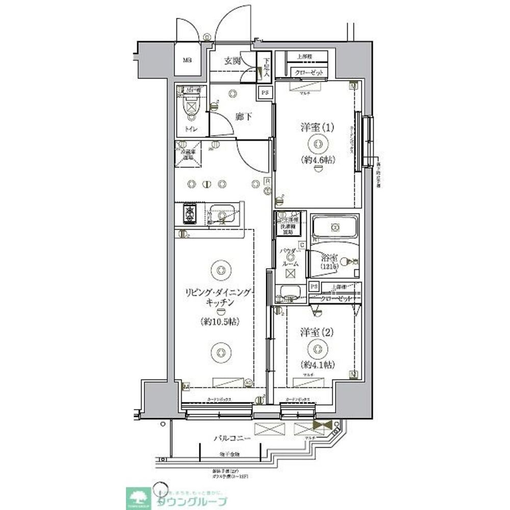RELUXIA新御徒町 東京都台東区元浅草3丁目 (17.9万円／2LDK (洋室4.1 洋室4.6 LDK10.5)／45.07㎡)｜賃貸物件(賃貸マンション・アパート・一戸建て)の住宅情報 ...