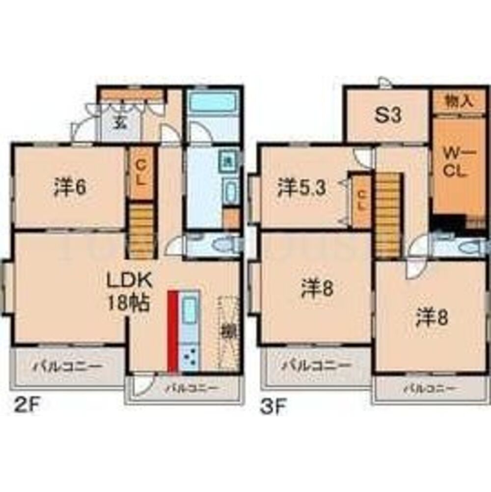 京急本線 北品川駅 地上3階建て 築16年 東京都品川区北品川2丁目 (25万円／4SLDK (洋室5.3 洋室6 洋室8 洋室8 LDK18 納戸3)／115.92㎡)｜賃貸物件(賃貸 ...