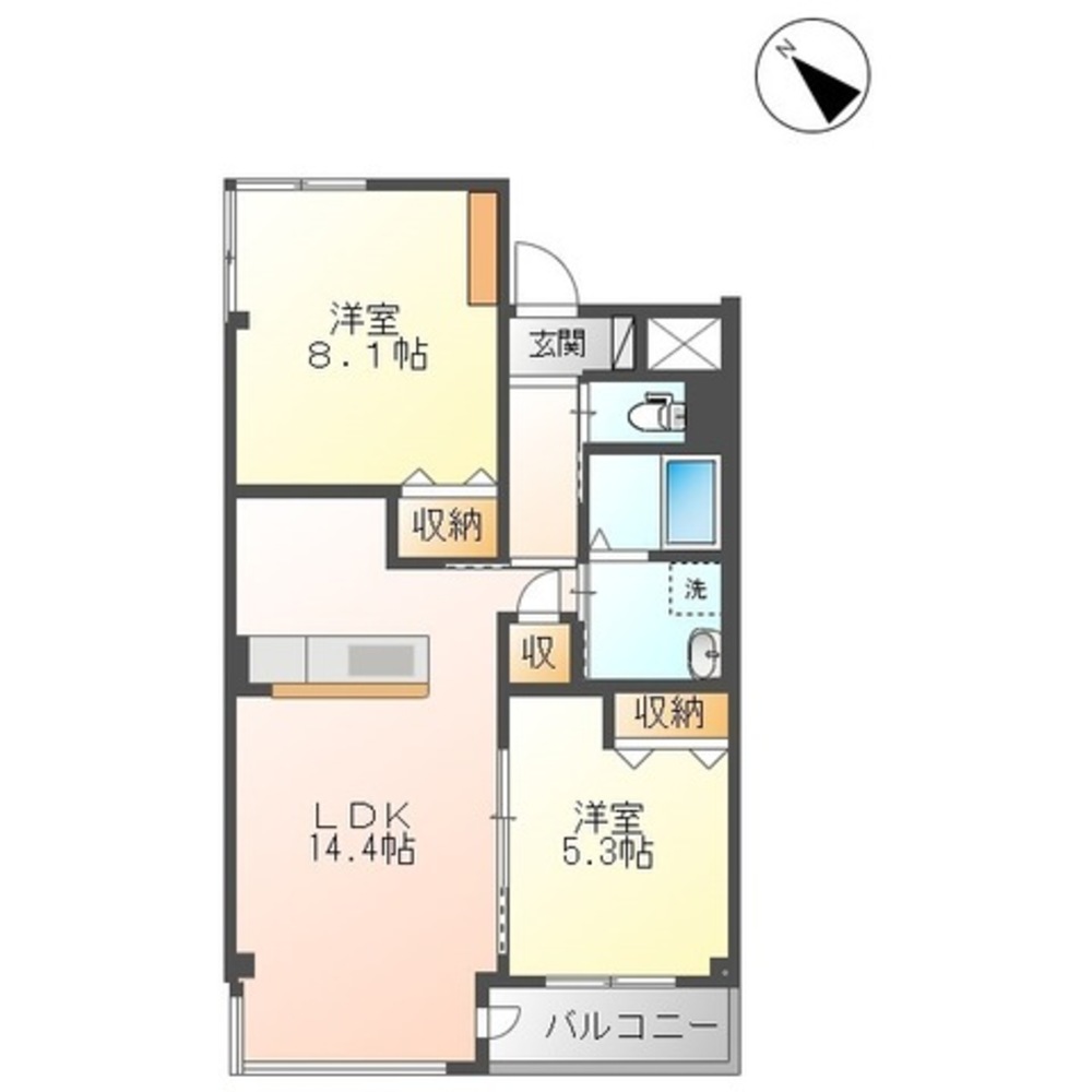 グランディールマンション 福島県いわき市佐糠町1丁目 (7.4万円／2LDK (洋室5.3 洋室8 LDK14.4)／60.83㎡)｜賃貸物件(賃貸マンション・アパート・一戸建て)の住宅情報 ...