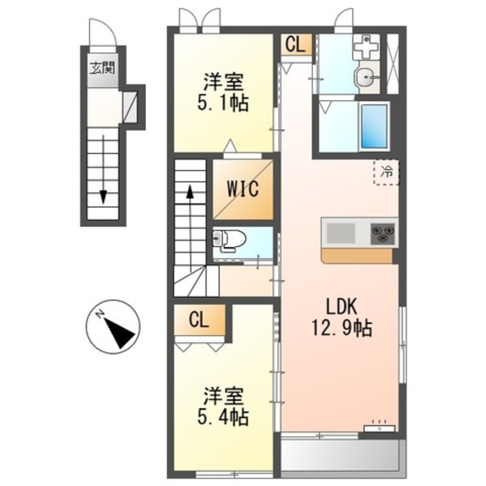 Mild Springs 千葉県市川市本北方1丁目 (9.5万円／2LDK (洋室5.1 洋室5.4 LDK12.9)／54.3㎡)｜賃貸物件(賃貸マンション・アパート・一戸建て)の住宅情報 ...