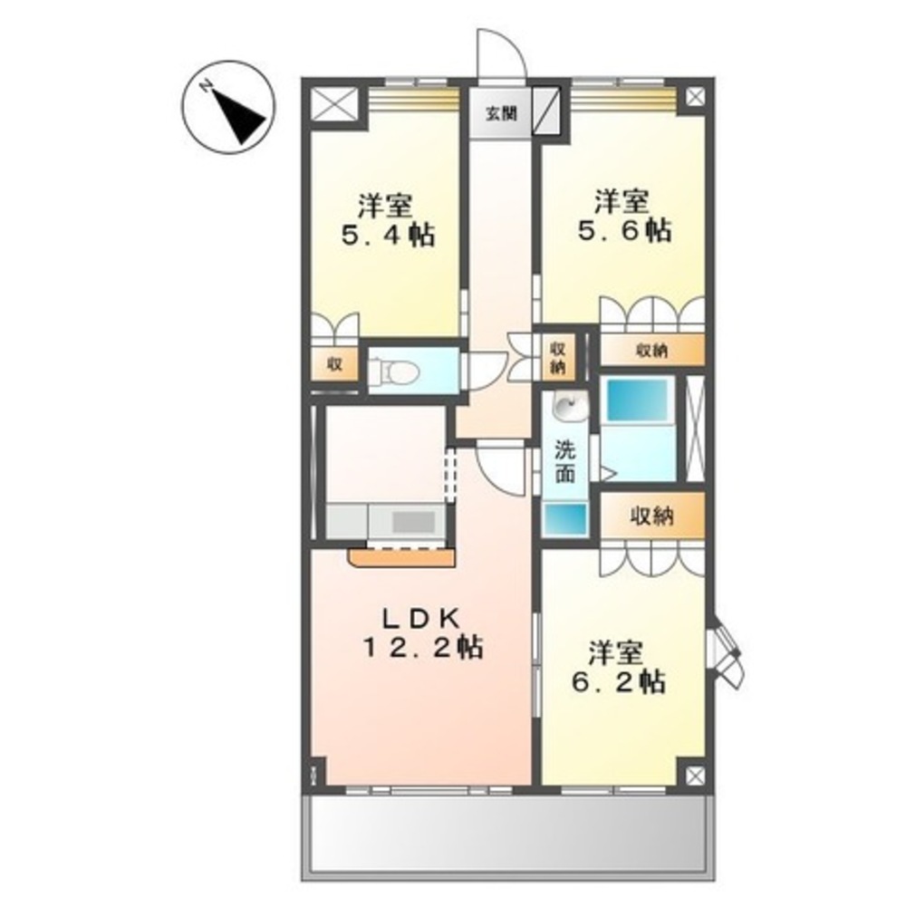 ラ・エルシオン 埼玉県鶴ヶ島市若葉1丁目 (10.5万円／3LDK (洋室5.4 洋室5.6 洋室6.2 LDK12.2)／66.09㎡)｜賃貸物件(賃貸マンション・アパート・一戸建て)の住宅 ...