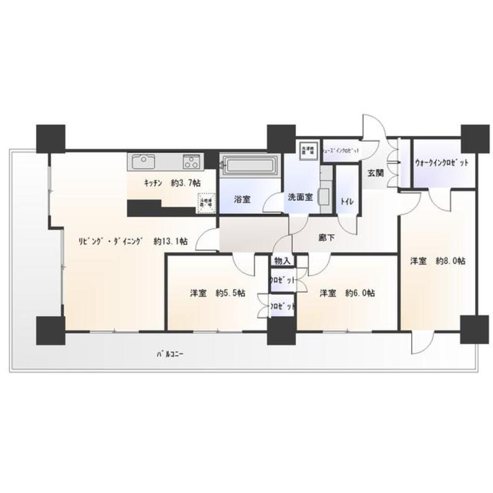 アップルタワーズ仙台 宮城県仙台市若林区五橋3丁目 (19万円／3LDK (洋 8・6・5.5 LDK 16.8)／85.47㎡)｜賃貸物件(賃貸マンション・アパート・一戸建て)の住宅情報・お ...