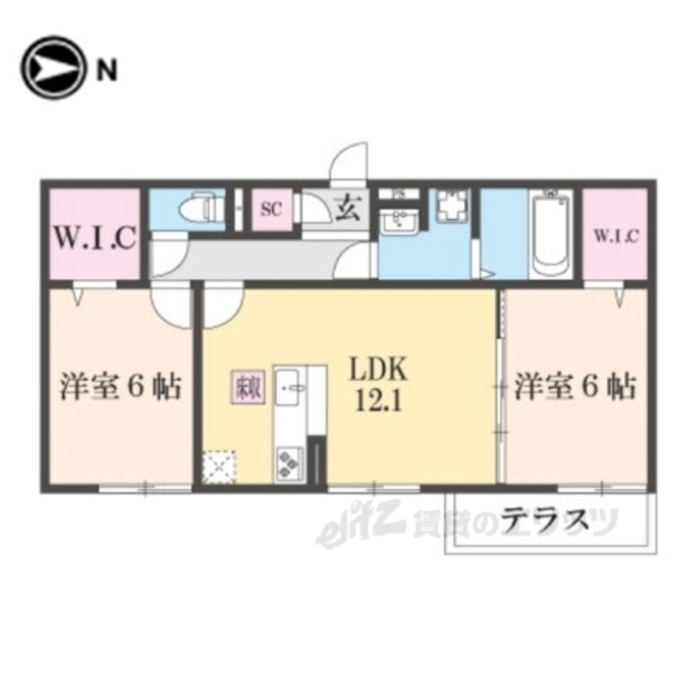 いかる 奈良県生駒郡斑鳩町法隆寺南3丁目 (8.7万円／2LDK (洋室6 洋室6 LDK12.1)／60.03㎡)｜賃貸物件(賃貸マンション・アパート・一戸建て)の住宅情報・お部屋探しなら ...