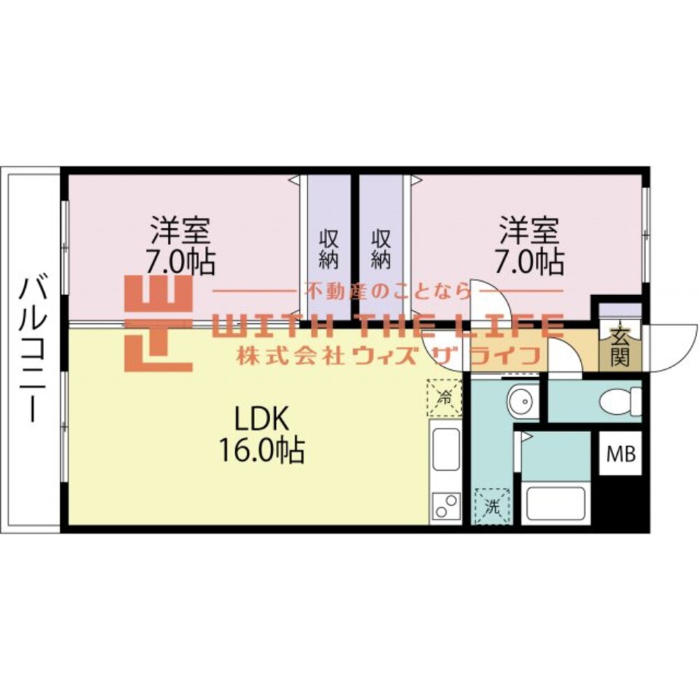 サンフラワー津福 福岡県久留米市津福今町 (5万円／2LDK (洋室7 洋室7 LDK16)／65.13㎡)｜賃貸物件(賃貸マンション・アパート・一戸建て)の住宅情報・お部屋探しならYahoo!不動産