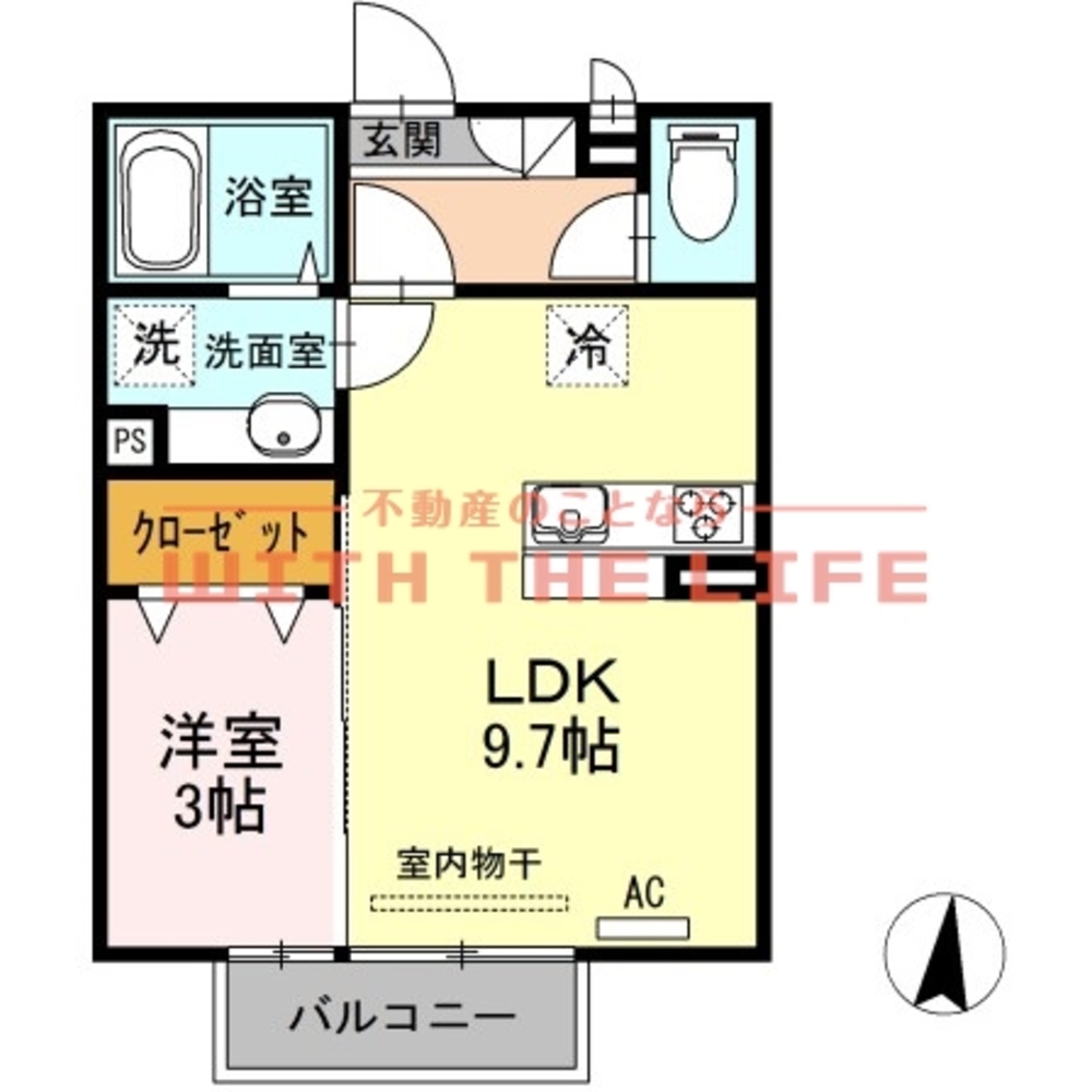 アモリール津福 福岡県久留米市津福今町 (4.8万円／1LDK (洋室3 LDK9.7)／32.37㎡)｜賃貸物件(賃貸マンション・アパート・一戸建て)の住宅情報・お部屋探しならYahoo!不動産