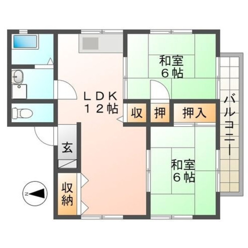 ランクレーンハイツ 福岡県久留米市国分町 (4.5万円／2LDK (和室6 和室6 LDK11)／49.3㎡)｜賃貸物件(賃貸マンション・アパート・一戸建て)の住宅情報・お部屋探しなら ...