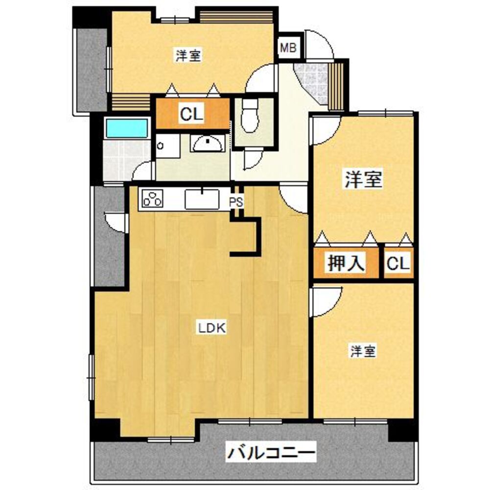 クィーンズ久留米ステーションスクエア 福岡県久留米市東町 (12万円／3LDK (和室6 洋室5.2 洋室5.8 LDK19)／75.36㎡)｜賃貸物件(賃貸マンション・アパート・一戸建て)の ...