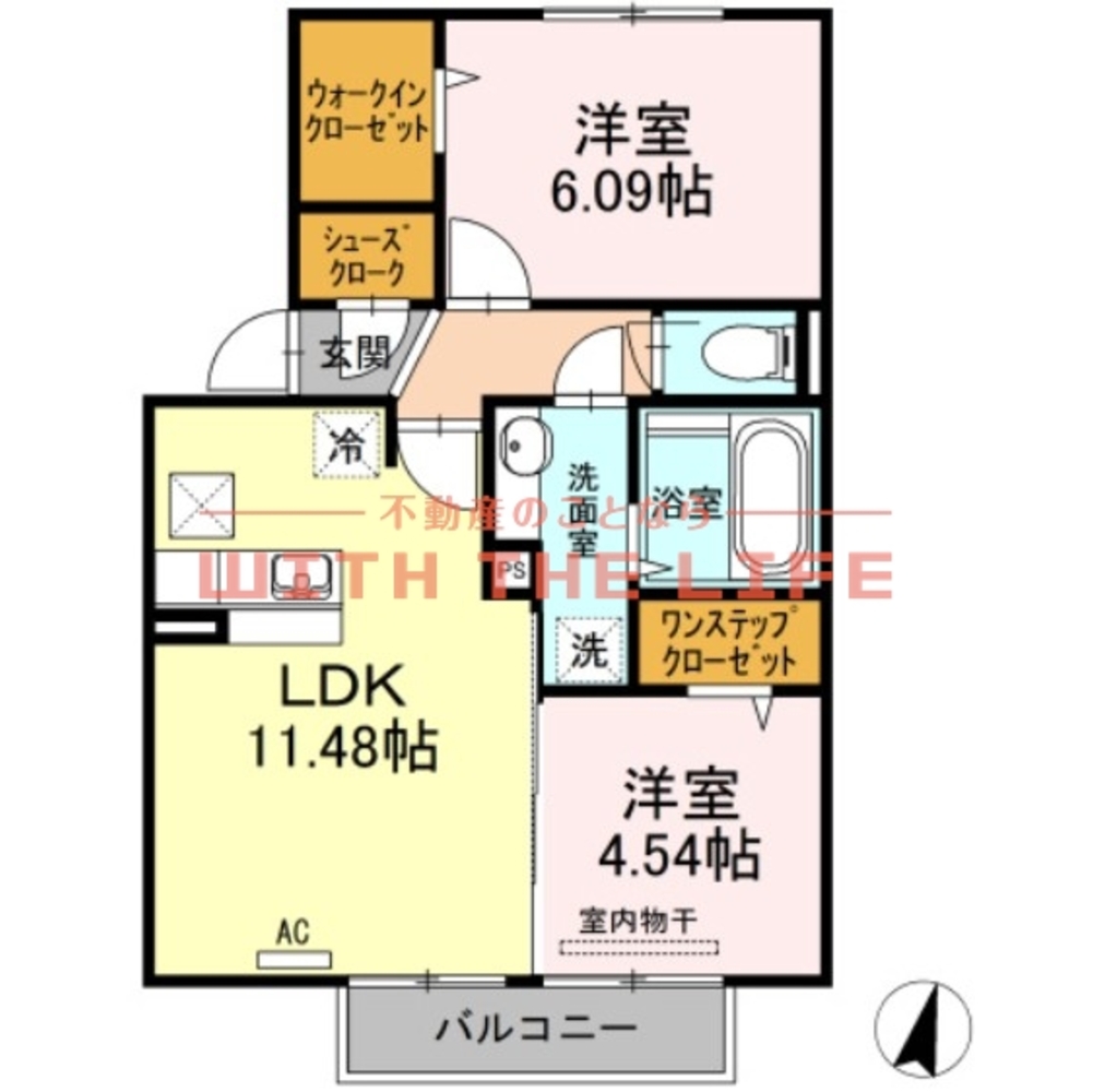 フェアプラッツ参番館 福岡県三井郡大刀洗町大字本郷 (6万円／2LDK (洋室4.5 洋室6 LDK11.4)／53.54㎡)｜賃貸物件(賃貸マンション・アパート・一戸建て)の住宅情報・お ...