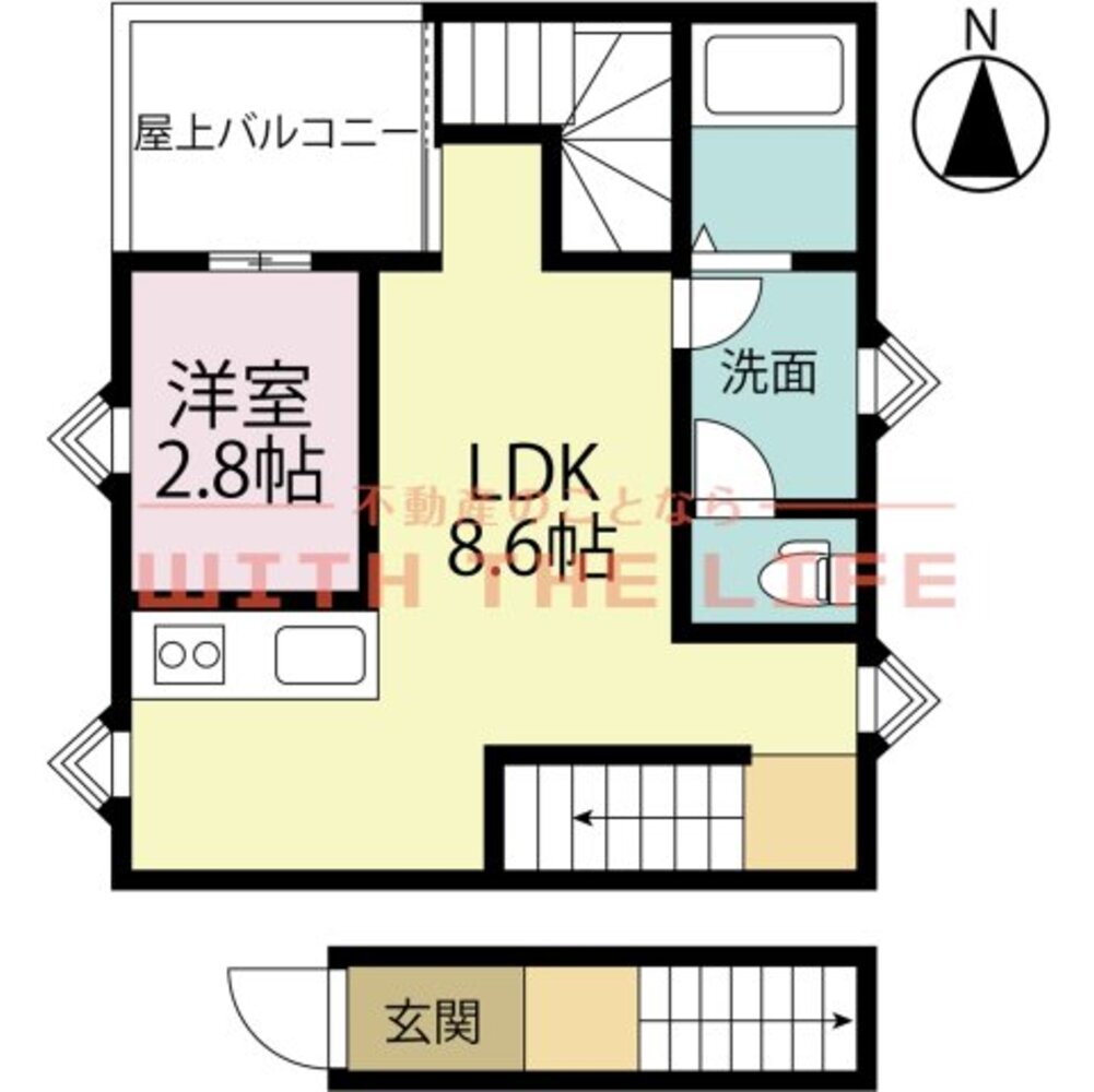 k-ideal八女 福岡県八女市鵜池 (5.2万円／1LDK (LDK8.6 K2.8)／34.78㎡)｜賃貸物件(賃貸マンション・アパート・一戸建て)の住宅情報・お部屋探しならYahoo!不動産