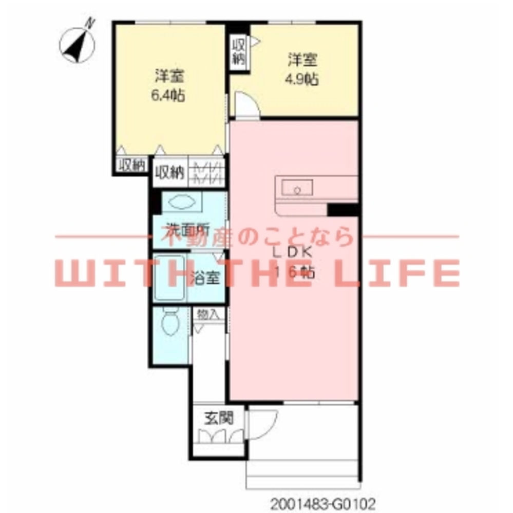 ヴィルヌーブ諏訪野G棟 福岡県久留米市諏訪野町 (9万円／2LDK (洋室4.9 洋室6.4 LDK16)／60.65㎡)｜賃貸物件(賃貸マンション・アパート・一戸建て)の住宅情報・お部屋探し ...