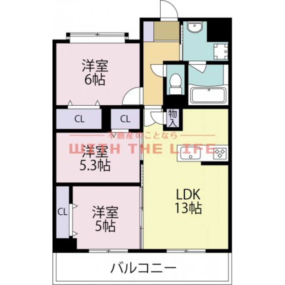 Lio 福岡県久留米市三潴町玉満 (7.4万円／3LDK (洋室5 洋室5.3 洋室6 LDK13)／64.8㎡)｜賃貸物件(賃貸マンション・アパート・一戸建て)の住宅情報・お部屋探しなら ...