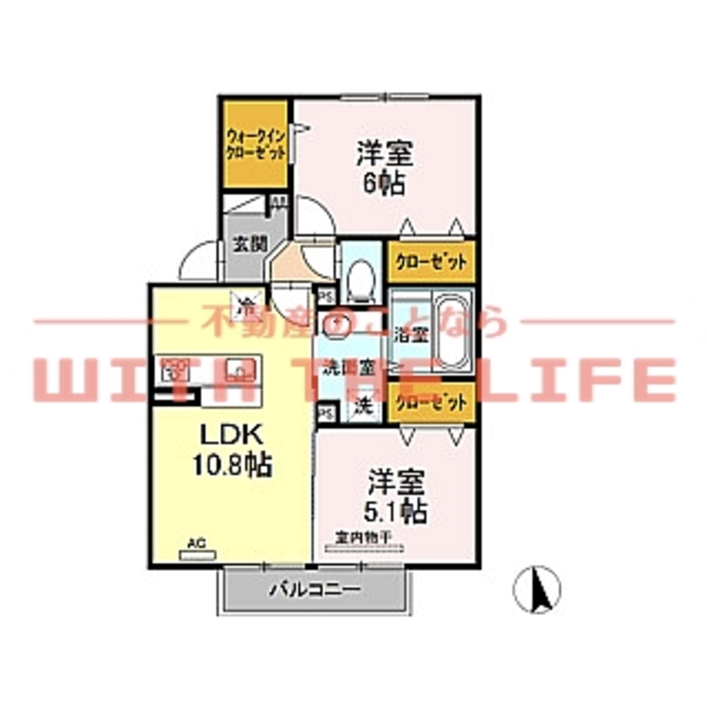 クレスト 福岡県八女市蒲原 (5.7万円／2LDK (洋室5.1 洋室6 LDK10.8)／53.76㎡)｜賃貸物件(賃貸マンション・アパート・一戸建て)の住宅情報・お部屋探しならYahoo!不動産