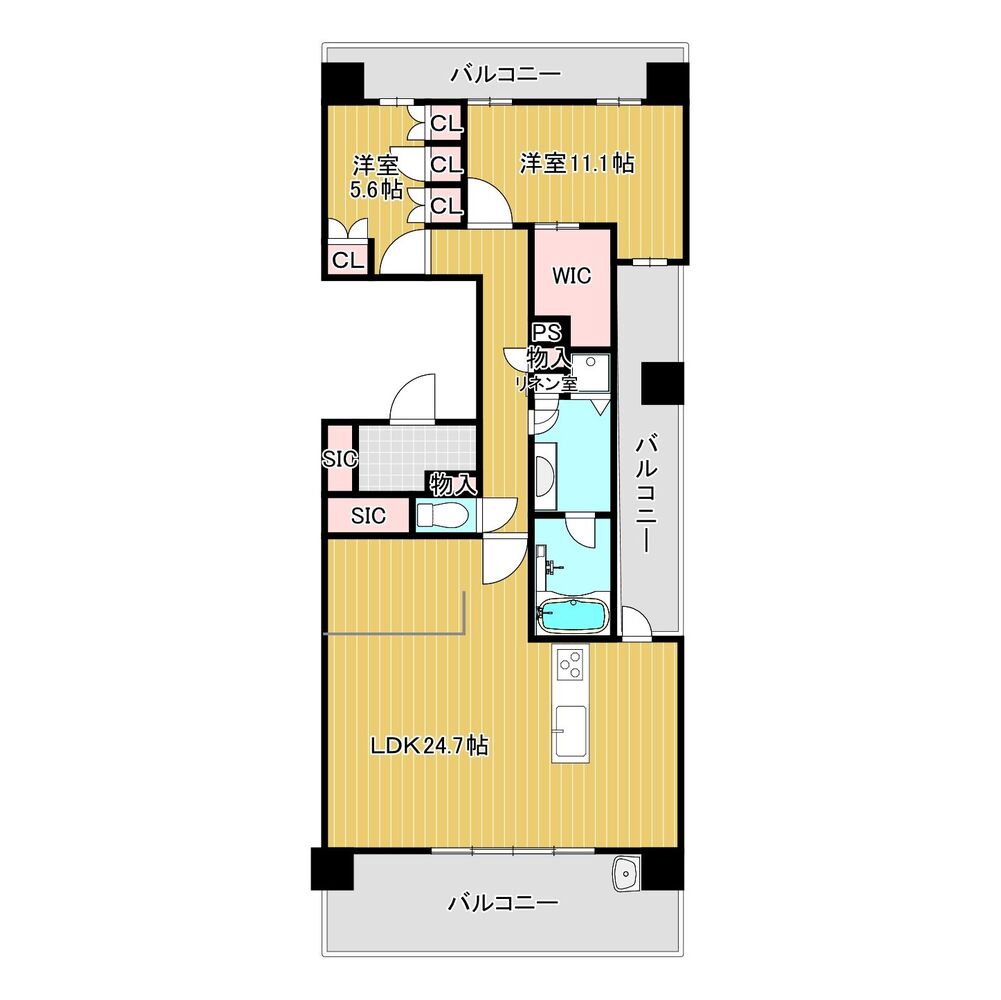 グランドオーク花畑 福岡県久留米市花畑1丁目 (18万円／2LDK (洋室5.6 洋室11.1 LDK24.7)／100.7㎡)｜賃貸物件(賃貸マンション・アパート・一戸建て)の住宅情報・お ...