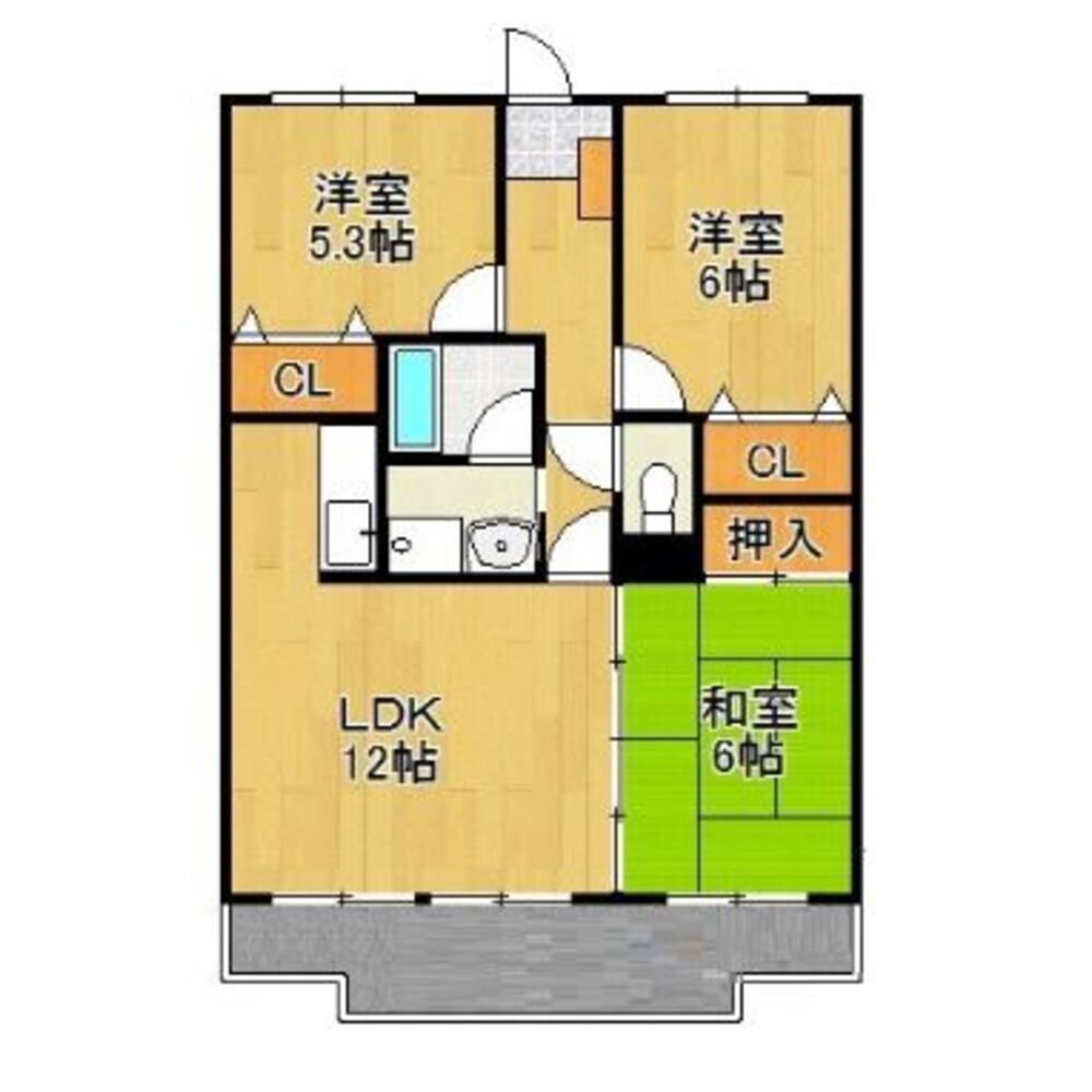 グランヴェルデ 福岡県久留米市大善寺南1丁目 (6.6万円／3LDK (和室6 洋室5.3 洋室6 LDK12)／75.66㎡)｜賃貸物件(賃貸マンション・アパート・一戸建て)の住宅情報・お ...