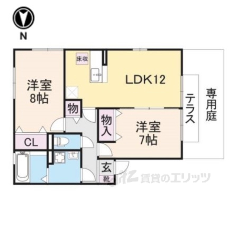 エストコリーヌ 2番館 大阪府枚方市東香里新町 (8万円／2LDK (洋室7 洋室8 LDK12)／65.57㎡)｜賃貸物件(賃貸マンション・アパート・一戸建て)の住宅情報・お部屋探しなら ...