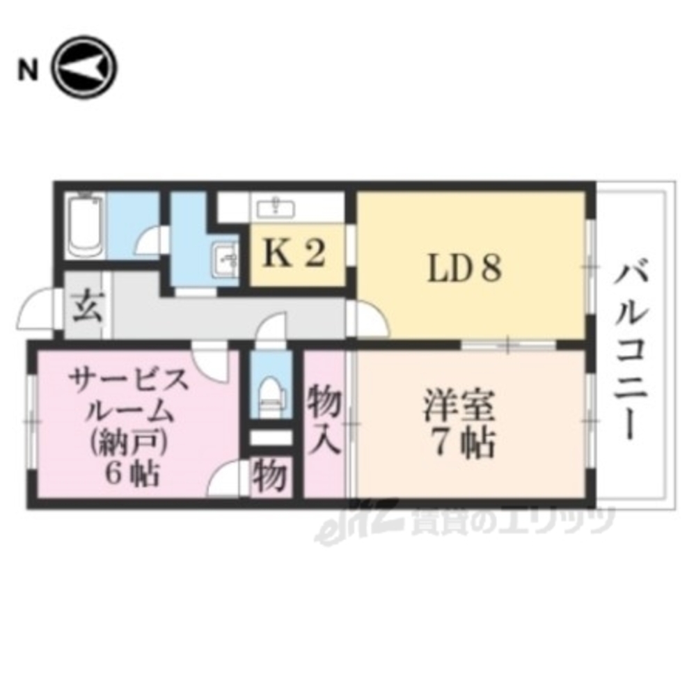 東海道本線（JR西日本） 近江八幡駅 地上4階建て 築30年 滋賀県近江八幡市鷹飼町 (7万円／1LDK (洋室7 LD8 納戸6 K2)／57.68㎡)｜賃貸物件(賃貸マンション・アパート ...