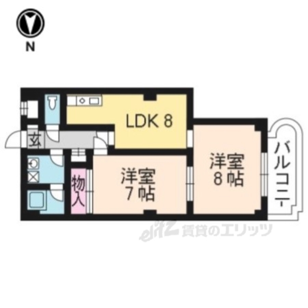 京都市営地下鉄東西線 御陵駅 地上6階建て 築34年 京都府京都市山科区上花山講田町 (5.6万円／2LDK (洋室7 洋室8 LDK8)／53.46㎡)｜賃貸物件(賃貸マンション・アパート ...