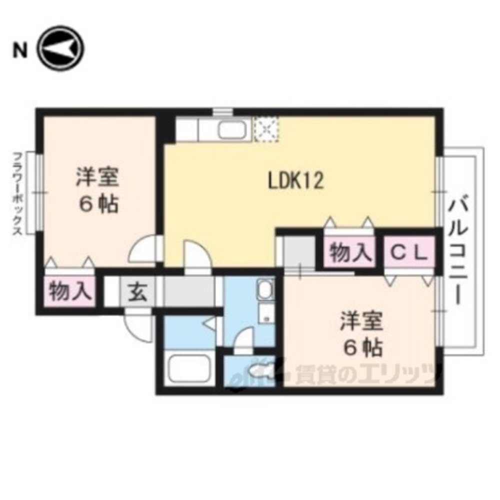 サニーフィールド2 滋賀県守山市立入町 (6.05万円／2LDK (洋室6 洋室6 LDK12)／53.46㎡)｜賃貸物件(賃貸マンション・アパート・一戸建て)の住宅情報・お部屋探しなら ...