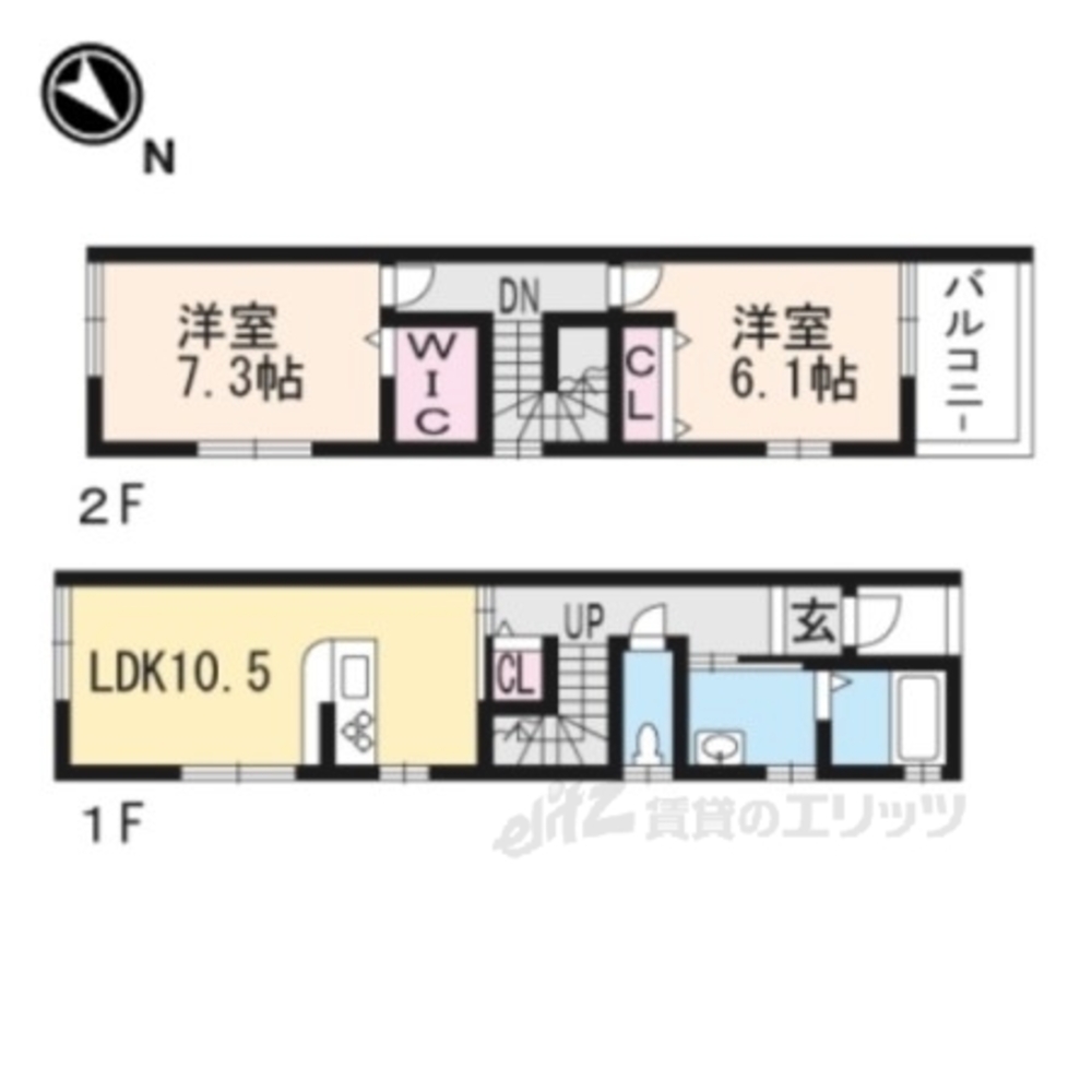 東海道本線（JR西日本） 草津駅 地上2階建て 築8年 滋賀県草津市野村6丁目 (8.3万円／2LDK (洋室6.1 洋室7.3 LDK10.5)／67.43㎡)｜賃貸物件(賃貸マンション ...