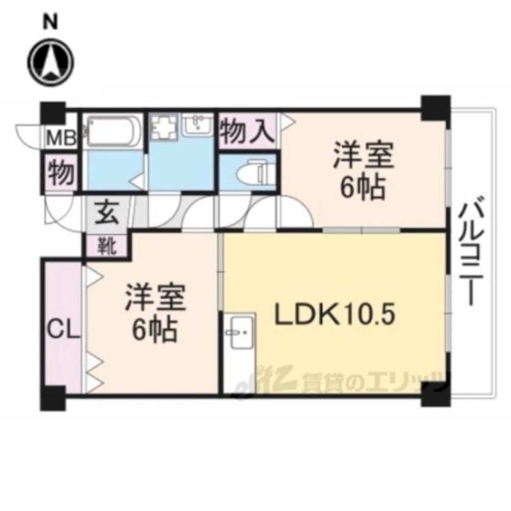 弘和ビル 奈良県生駒市上町 (5万円／2LDK (洋室6 洋室6 LDK10.5)／54.86㎡)｜賃貸物件(賃貸マンション・アパート・一戸建て)の住宅情報・お部屋探しならYahoo!不動産