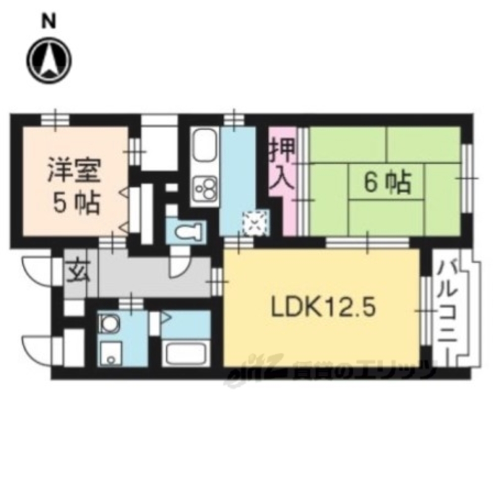 阪急京都本線 西山天王山駅 地上3階建て 築23年 京都府長岡京市友岡4丁目 (8.1万円／2LDK (和室6 洋室5 LDK12.5)／55.27㎡)｜賃貸物件(賃貸マンション・アパート ...