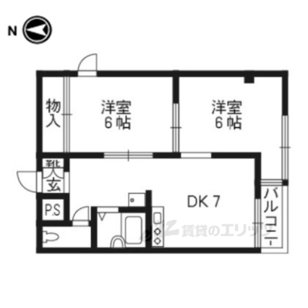 ツーエイトフォービル 京都府京都市伏見区石田森東町 (5.4万円／2DK (和室6 洋室5.5 DK7)／42.77㎡)｜賃貸物件(賃貸マンション・アパート・一戸建て)の住宅情報・お部屋探し ...